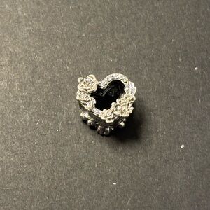 Pandora | Jewelry | Authentic Pandora Open Heart And Roses Heart Charm ...